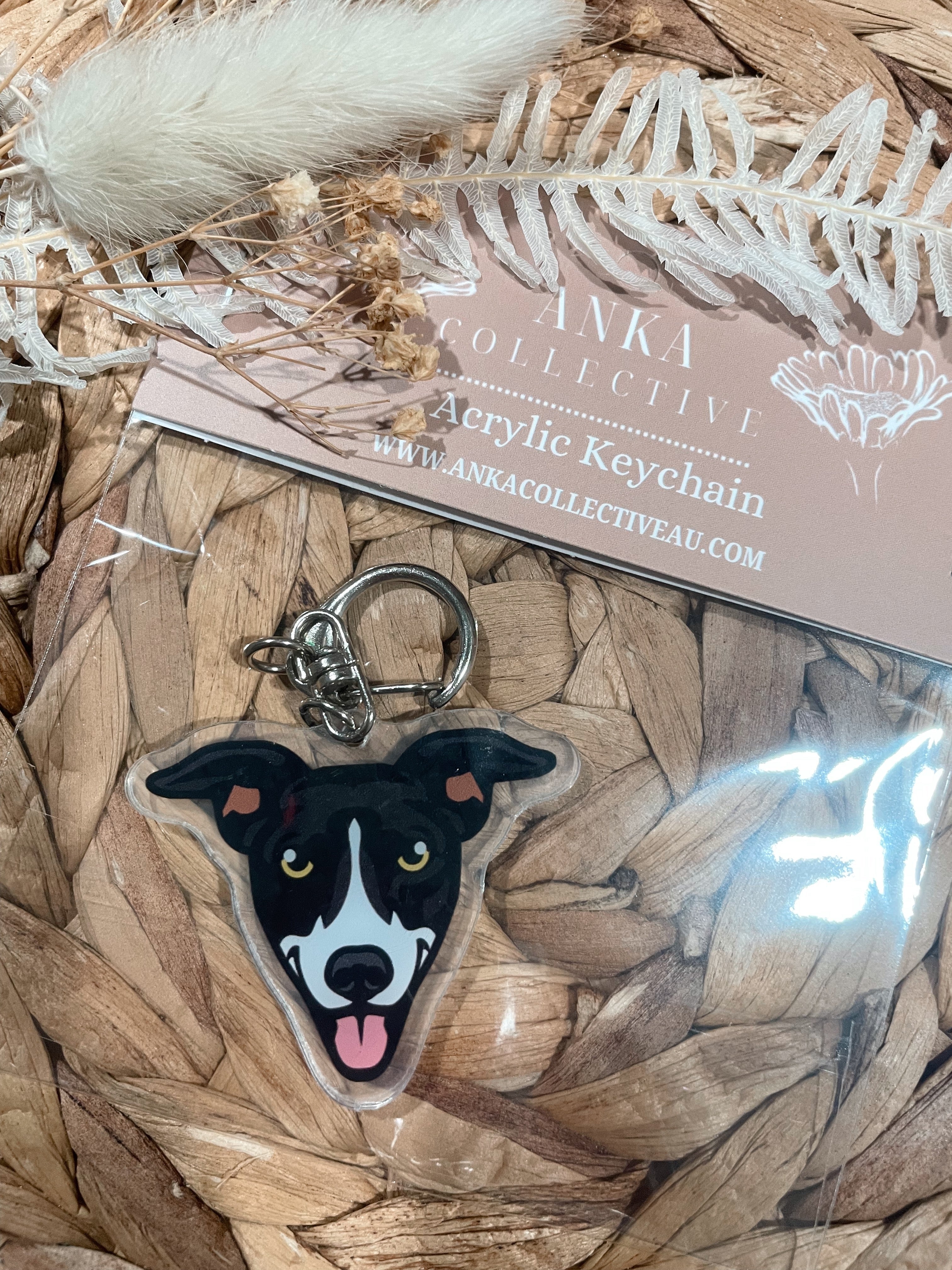 Greyhound Black & White Dog Keychain – Pooch Lab Co
